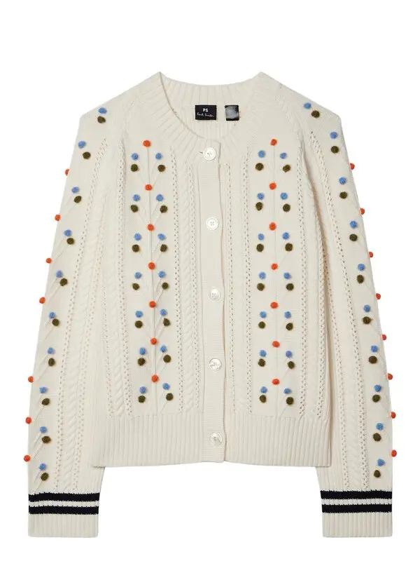 Paul Smith Ecru Cable Knit Cardigan - White