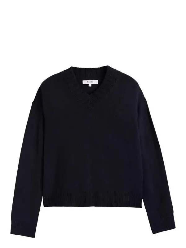 Chinti & Parker V-neck Ribbed Sweater - Blue