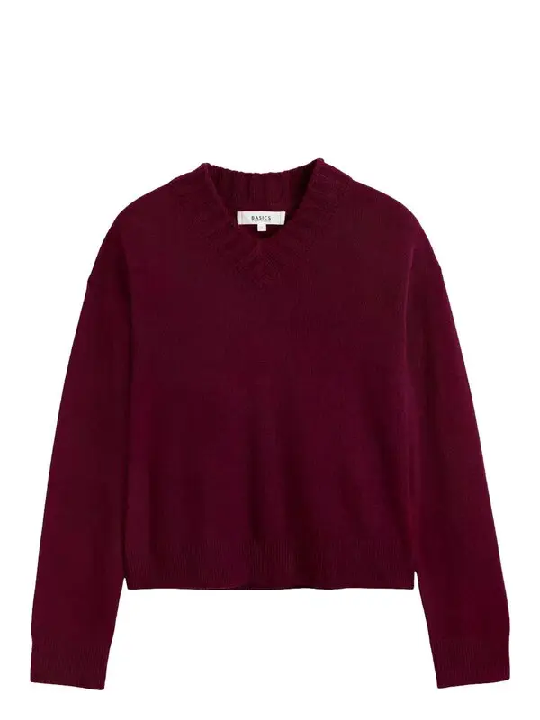 Chinti & Parker Ribbed V-neck Sweater - Red