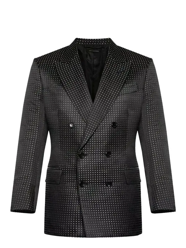 TOM FORD Double-breasted Dotted Jacket - Black