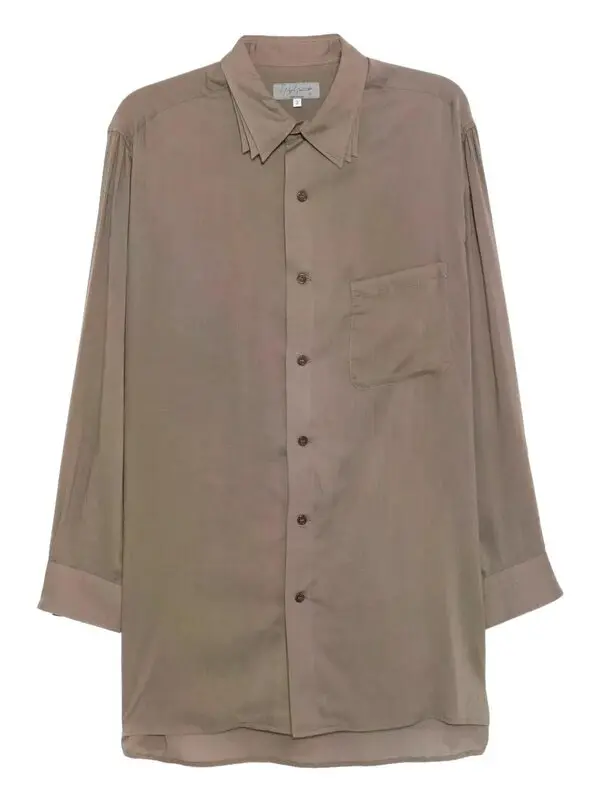 Yohji Yamamoto Layered-collar Shirt - Brown