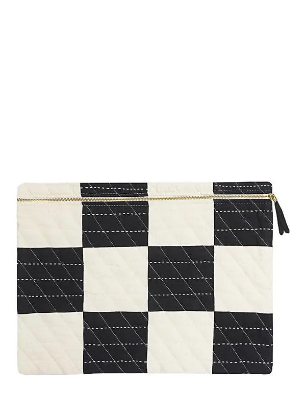 ANCHAL Patchwork Quilted Laptop Sleeve - Charcoal