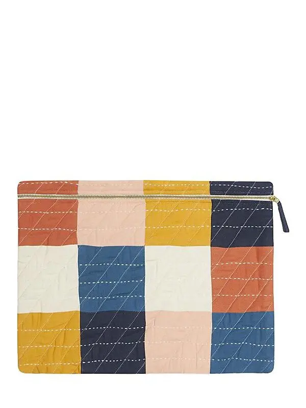 ANCHAL Patchwork Quilted Laptop Sleeve - Cobalt
