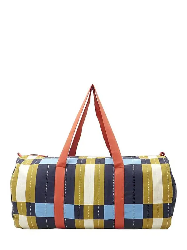 ANCHAL Lattice Canvas Duffle Bag - Navy