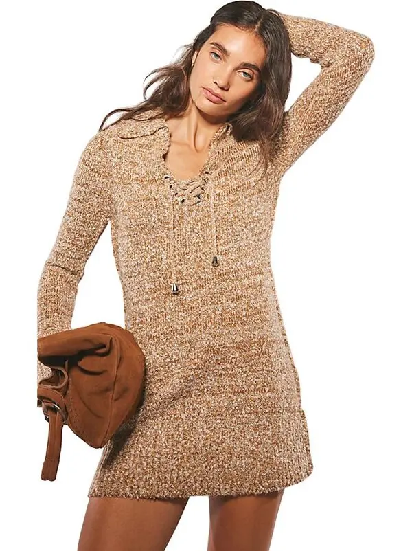 Free People Milena Mini Dress - Bronze Canyon Combo