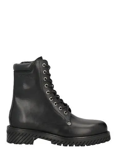 OFF-WHITE™ Leather Ankle Combat Boots - Black