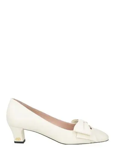 Valentino Garavani Pumps In Leather With Bow Detail - White