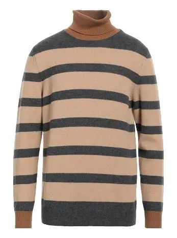 DONDUP Striped Wool And Cashmere Turtleneck - Beige