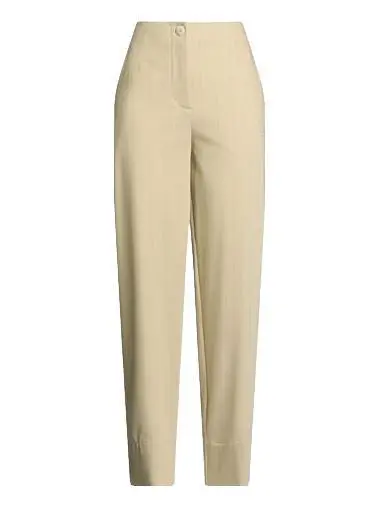 GANNI Tapered Pinstriped Pants - Beige