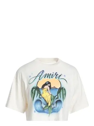 Amiri Ivory Cotton T-shirt - White