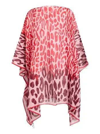 LANVIN Leopard-print Woven Kaftan Top - Pink