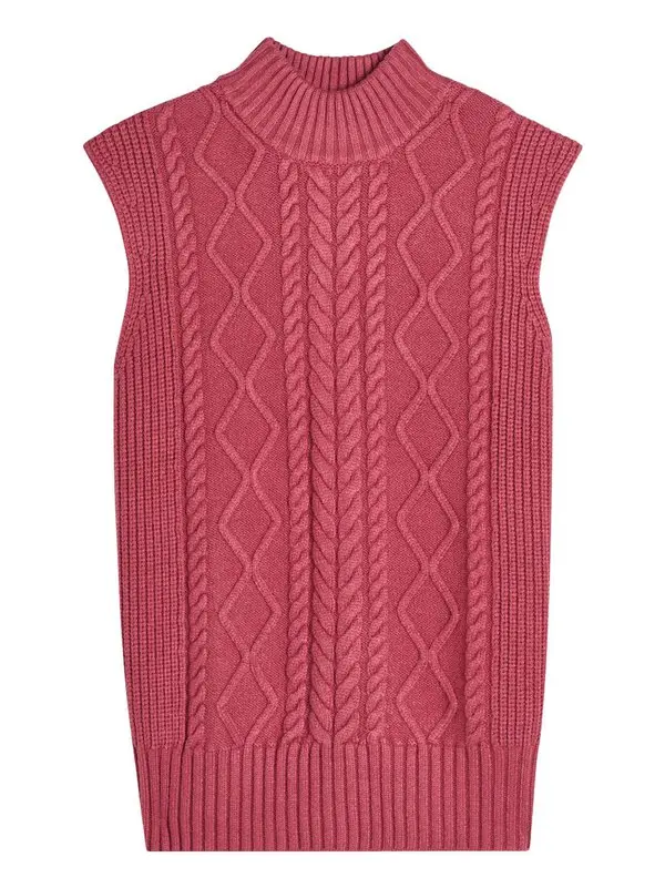 Varley Joilette Cable-knit Vest - Mauve