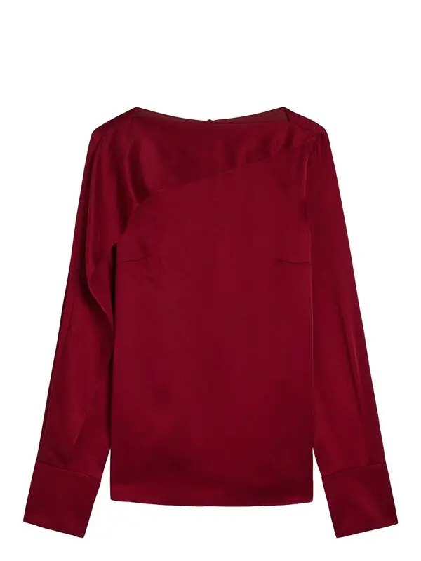 Erdem Draped Satin Top - Red