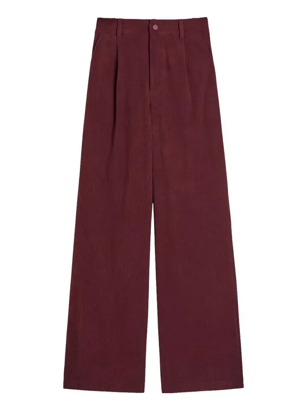 Varley Wide-leg Corduroy Trousers - Chocolate