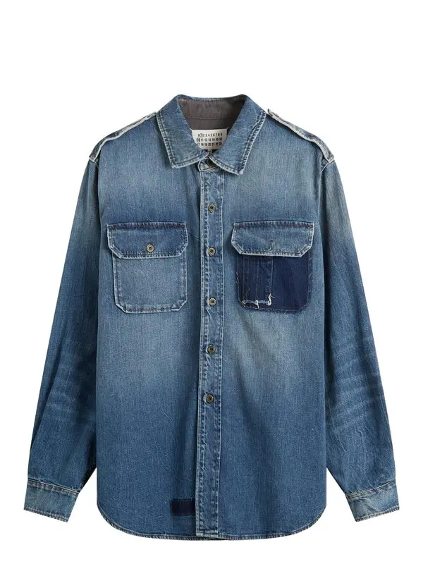 MAISON MARGIELA Denim Shirt Jacket - Vintage Medium Blue