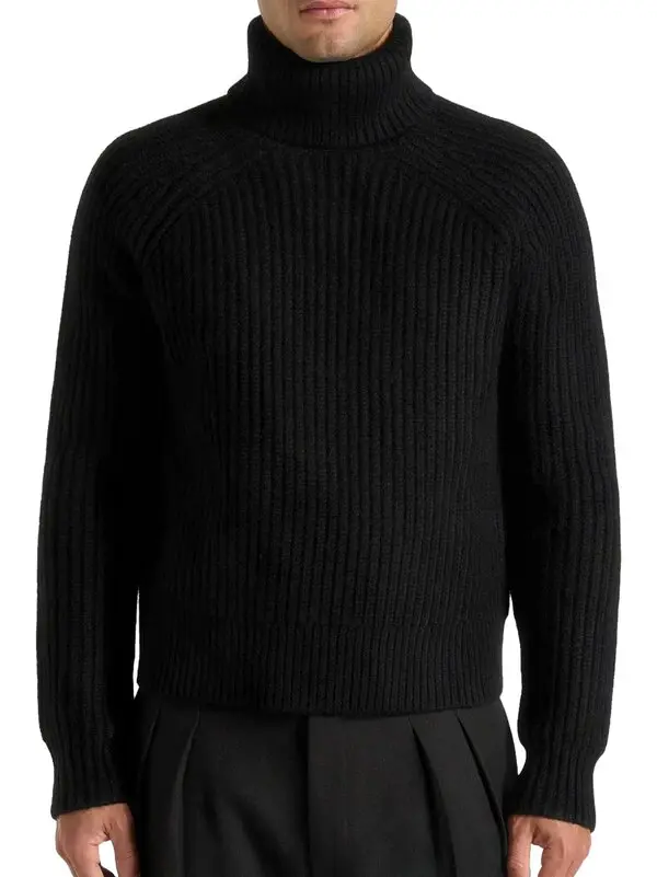 Manière De Voir Rudy Roll-neck Chunky-knit Sweater - Black