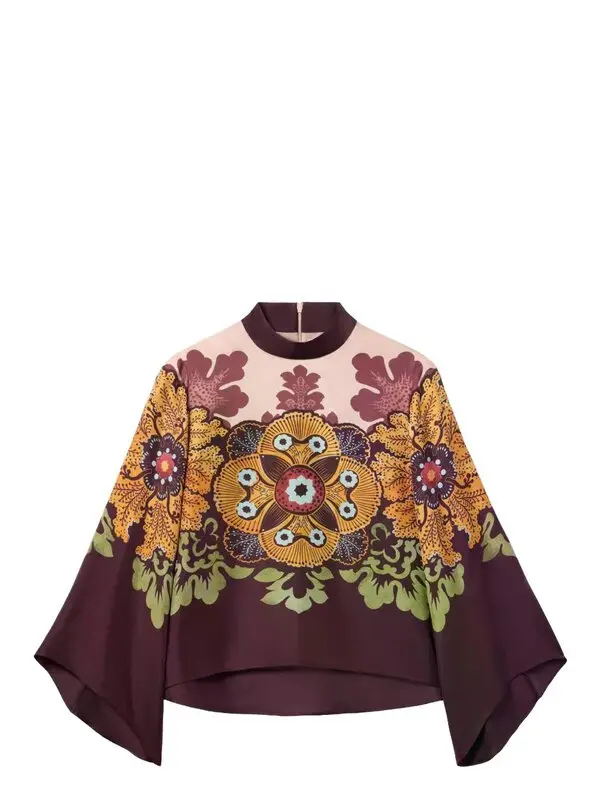La DoubleJ Floral-print Long-sleeve Blouse - Red