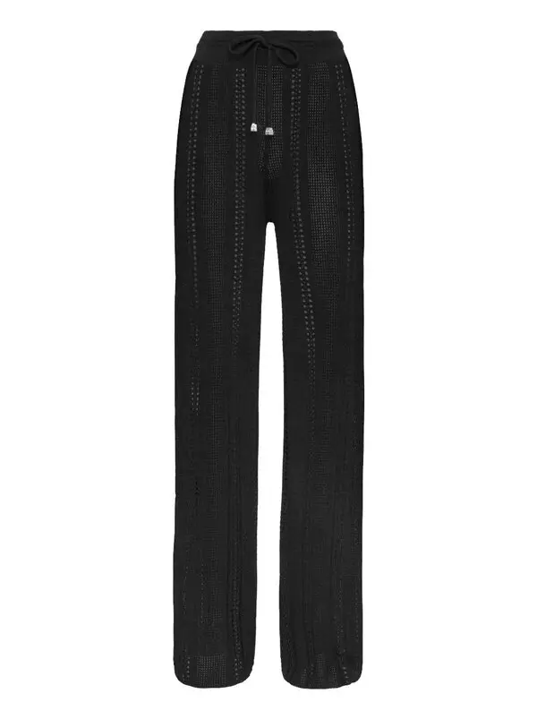 Philipp Plein Knit Flare Trousers With Drawstring Waistband - Black