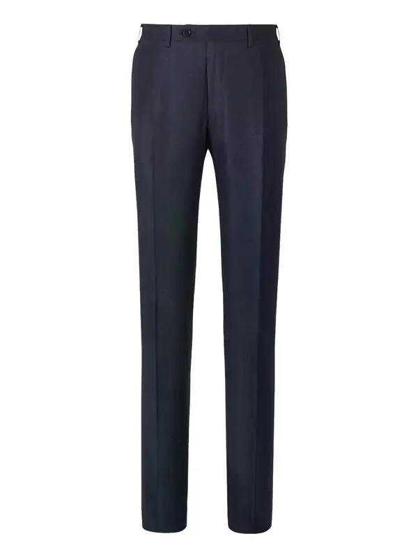 Canali Wool Twill Trousers - Blue
