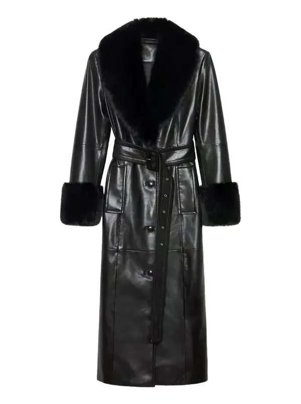 STAND STUDIO Estella Long Overcoat - Black