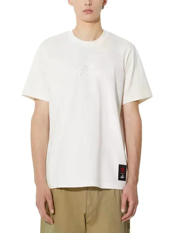 Adidas Embroidered-detail T-shirt - Neutrals