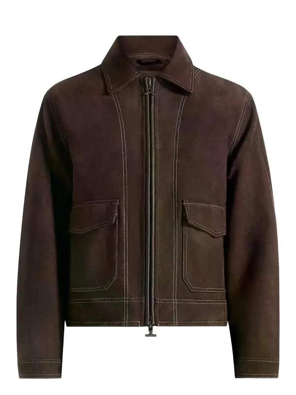 Manière De Voir Vince Contrast-stitch Jacket - Brown