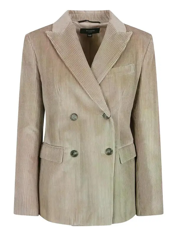 Max Mara Corduroy Double-breasted Blazer - Neutrals