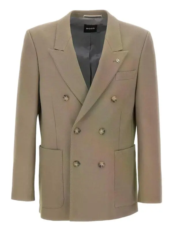 BOSS Double-breasted Peak-lapel Blazer - Brown