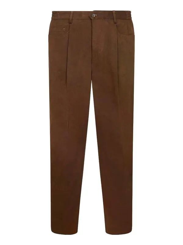 D4.0 Moleskin-effect Five-pocket Trousers - Brown