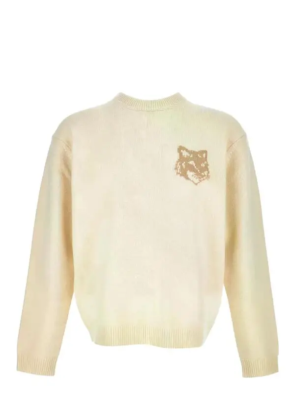 Maison Kitsuné Fox Head-intarsia Sweater - Neutrals