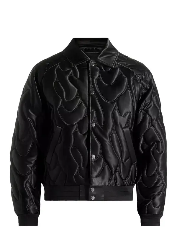 Manière De Voir Ugo Quilted Satin Jacket - Black
