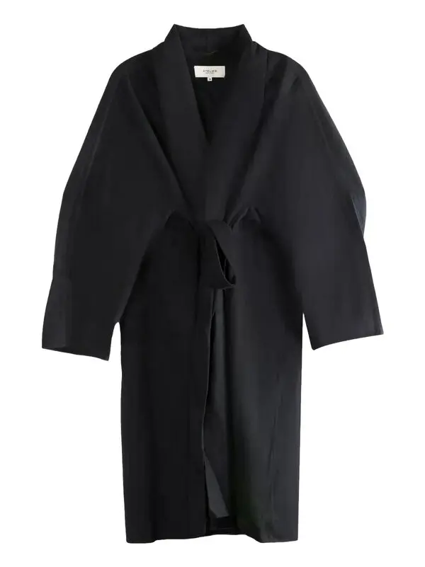 ATELIER Tie-waist Coat - Black