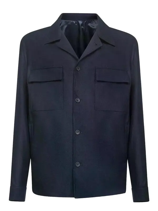D4.0 Lapel-collar Shirt Jacket - Blue