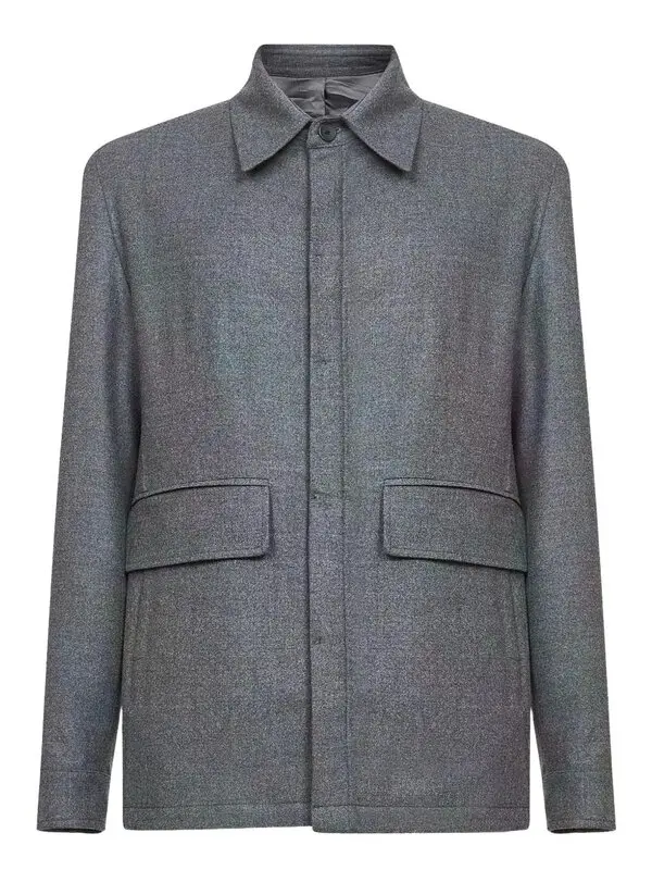 D4.0 Flap-pockets Shirt Jacket - Grey