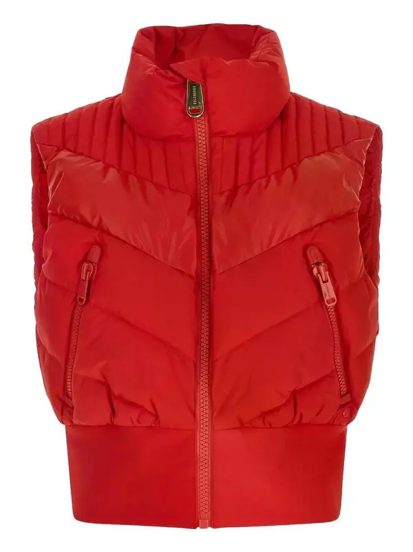 Goldbergh Quilted Zip Waistcoat - Red