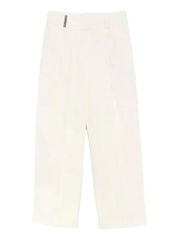 Peserico Corduroy Tapered Trousers - White
