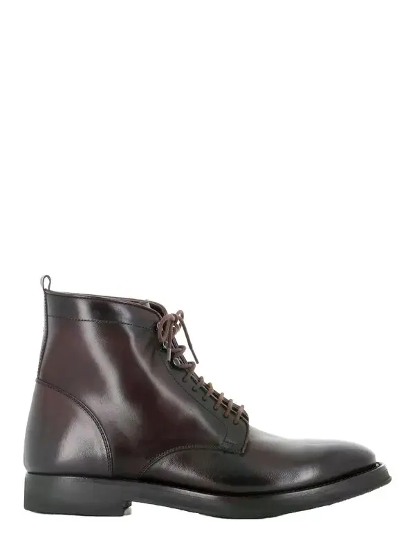 ALBERTO FASCIANI 30mm Lace-up Leather Boots - Brown
