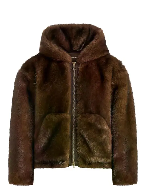 Manière De Voir Faux-fur Jacket - Brown