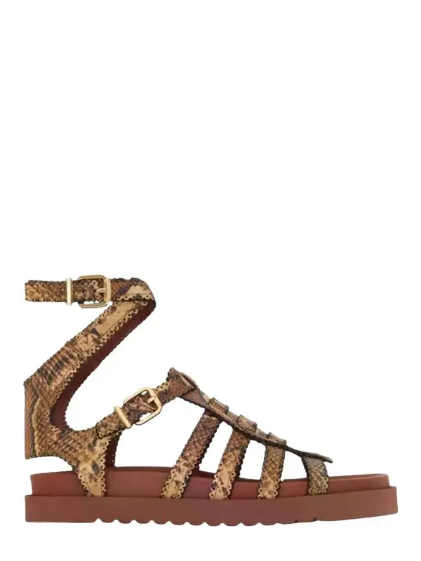 Zimmermann Goldie Gladiator Buckle Sandals - Brown