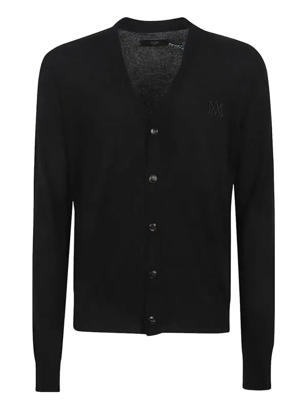Amiri Buttoned Logo Cardigan - Black