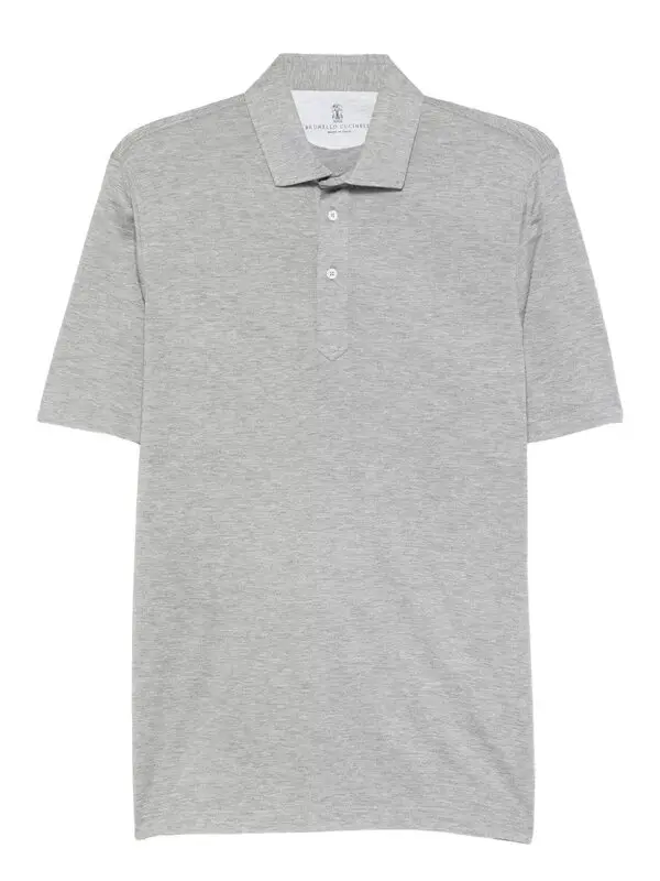 Brunello Cucinelli Button-placket Polo Shirt - Grey