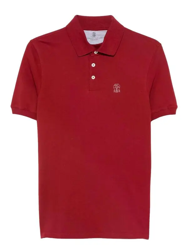 Brunello Cucinelli Logo-embroidered Polo Shirt - Red
