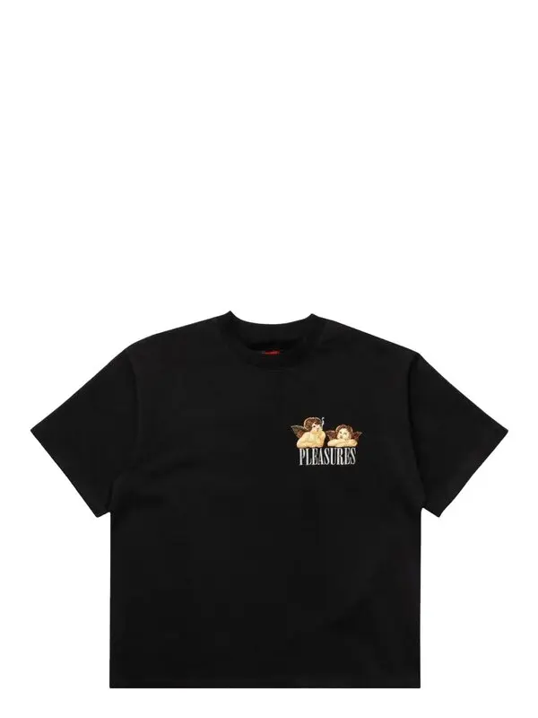 PLEASURES Embroidered Short Sleeve T-shirt - Black
