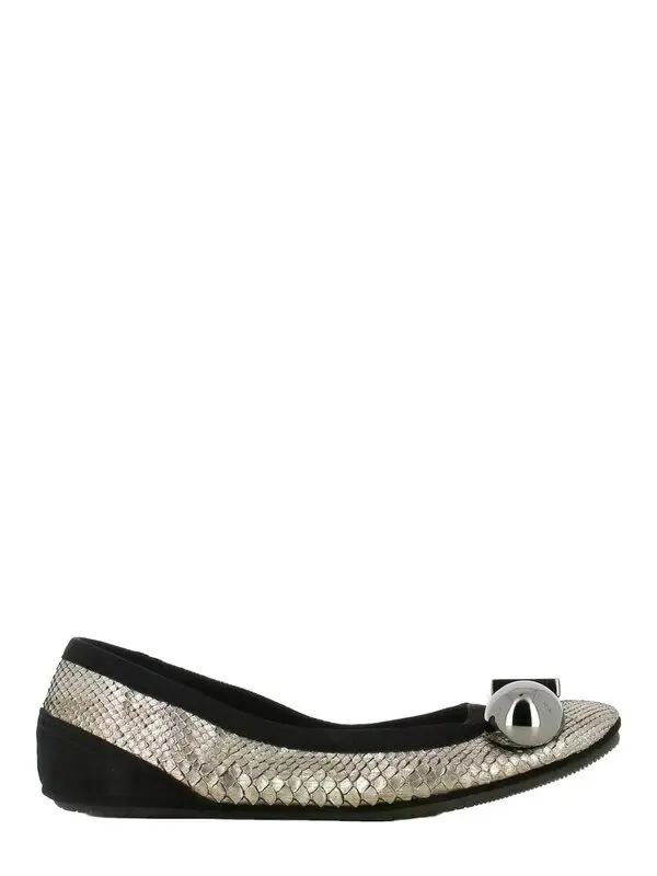DOVE NUOTANO GLI SQUALI Embellished Ballet Flats - Silver