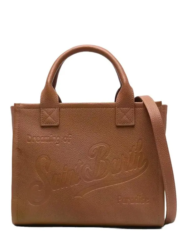 MC2 SAINT BARTH Medium Logo-embossed Grained-leather Tote Bag - Brown