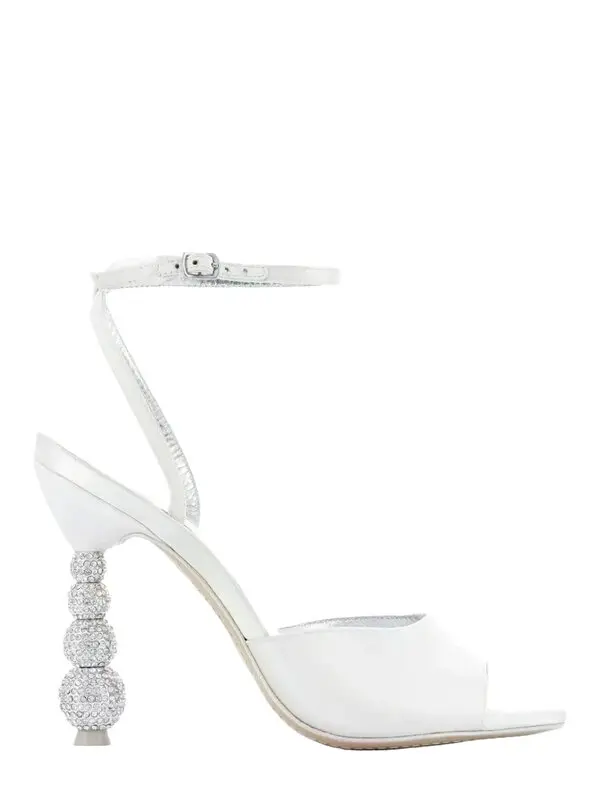 SOPHIA WEBSTER 100mm Natalia Crystal Sandals - White