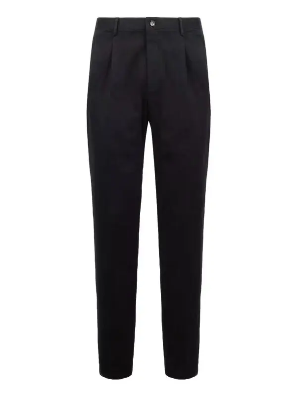 SLOWEAR Cotton Trousers With Zip And Button Closure - Black