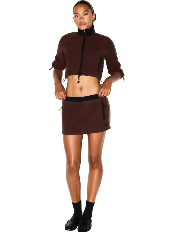 SKIMS Outdoor Fleece Mini Skirt - Cocoa