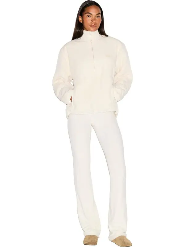 SKIMS Teddy Oversized Half Zip Pullover - Ecru
