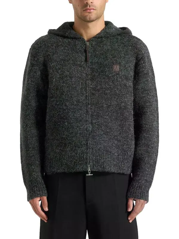 Manière De Voir Zip-front Hoodie Cardigan - Grey